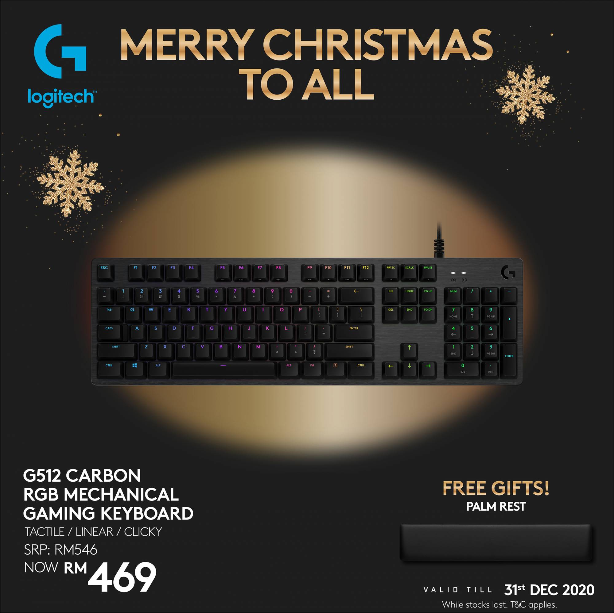 Logitech G512 Carbon Gx Blue RGB Gaming Keyboard
