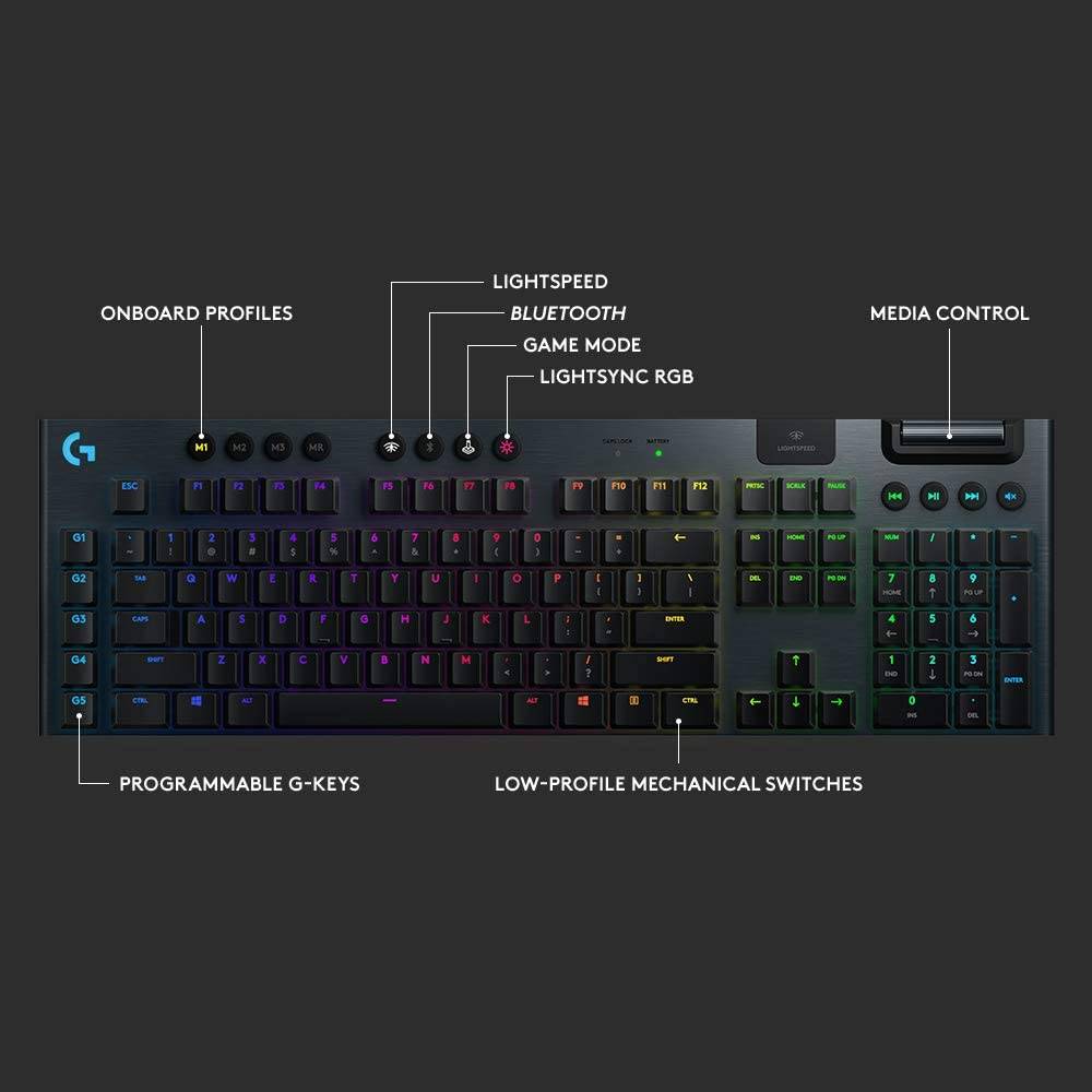 Logitech G913 Gl Clicky Wireless Rgb Gaming Keyboard