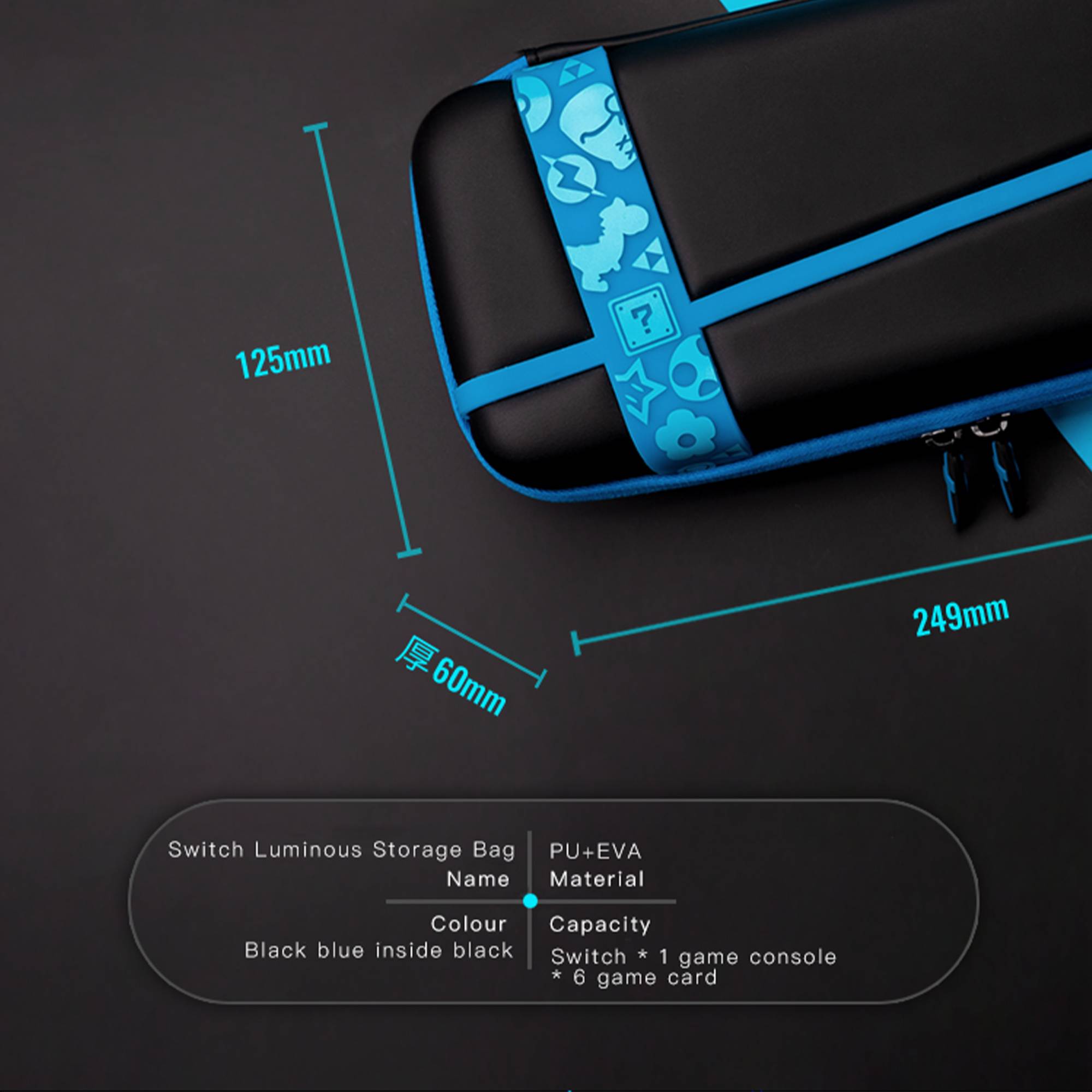 Geekshare Luminous Cross Pouch For Nintendo Switch