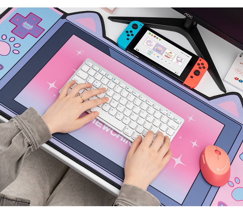 Geekshare Cat Ears Large Mouse Pad & Wrist Rest