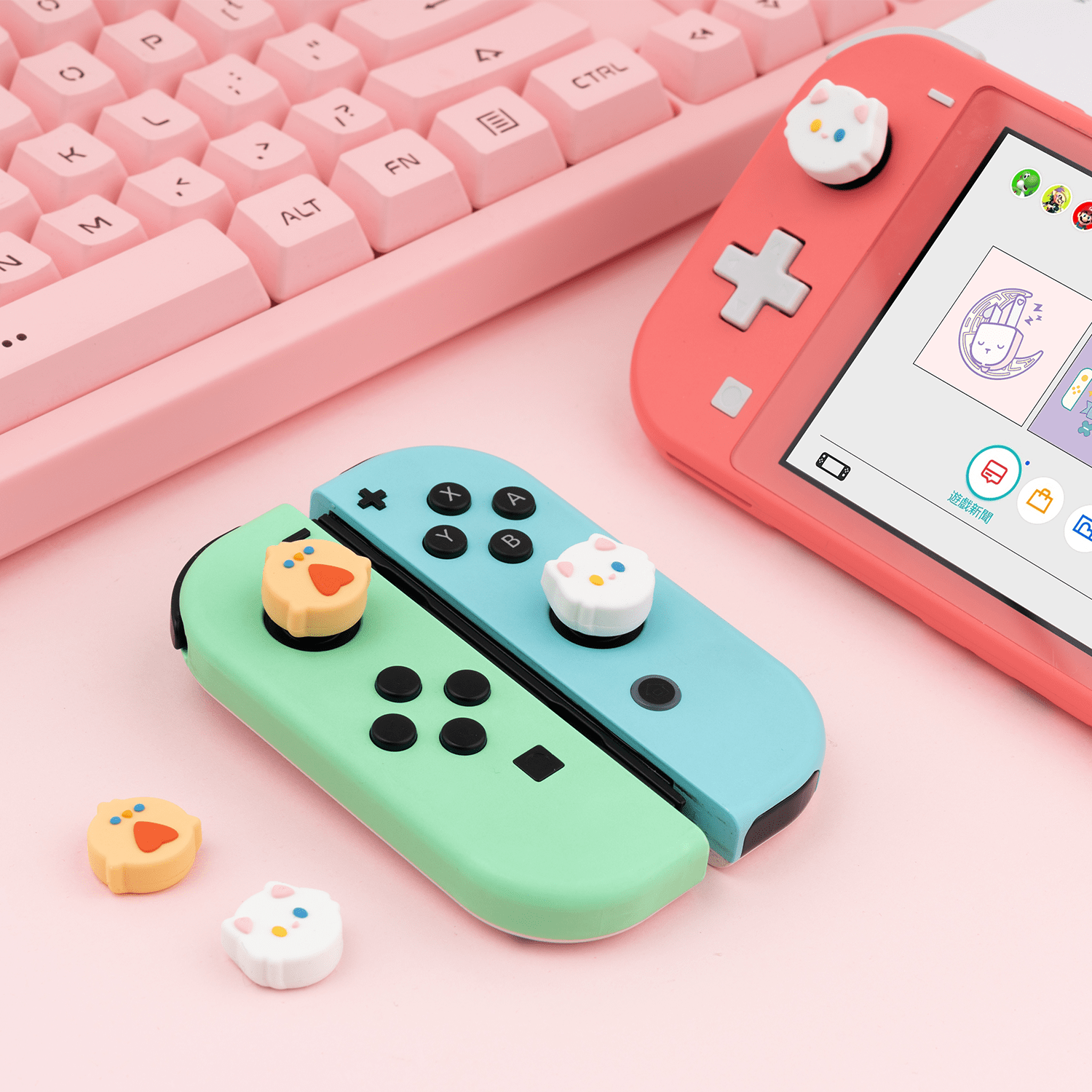 Geekshare Thumb Grip Switch & Switch Lite Chick & Cat Shaped
