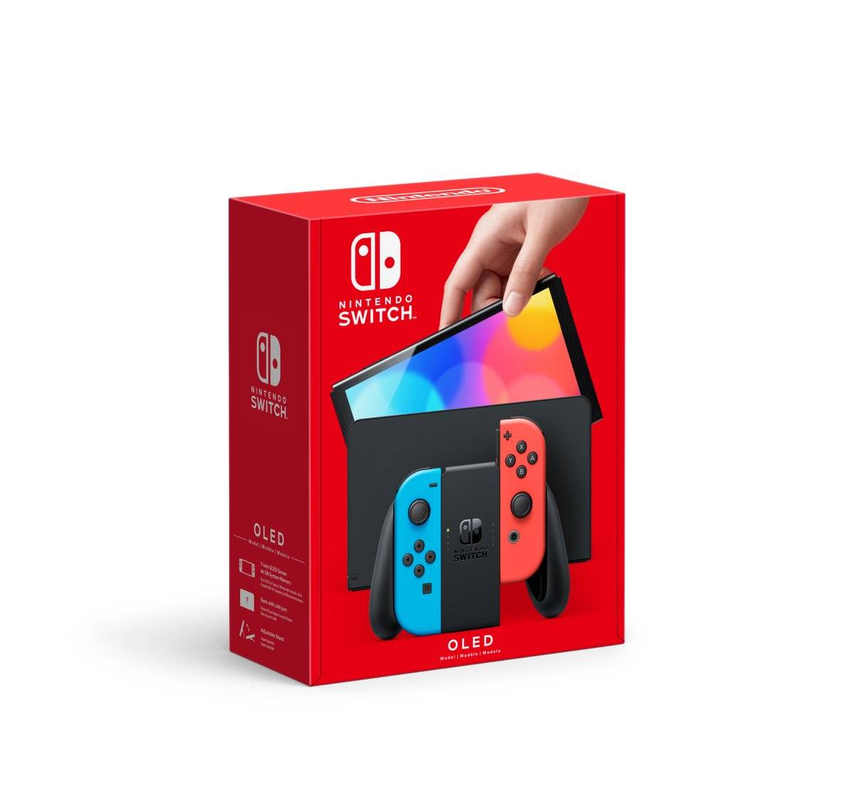 Nintendo Switch (OLED model) Neon Red/Neon Blue Console Maxsoft Set ...