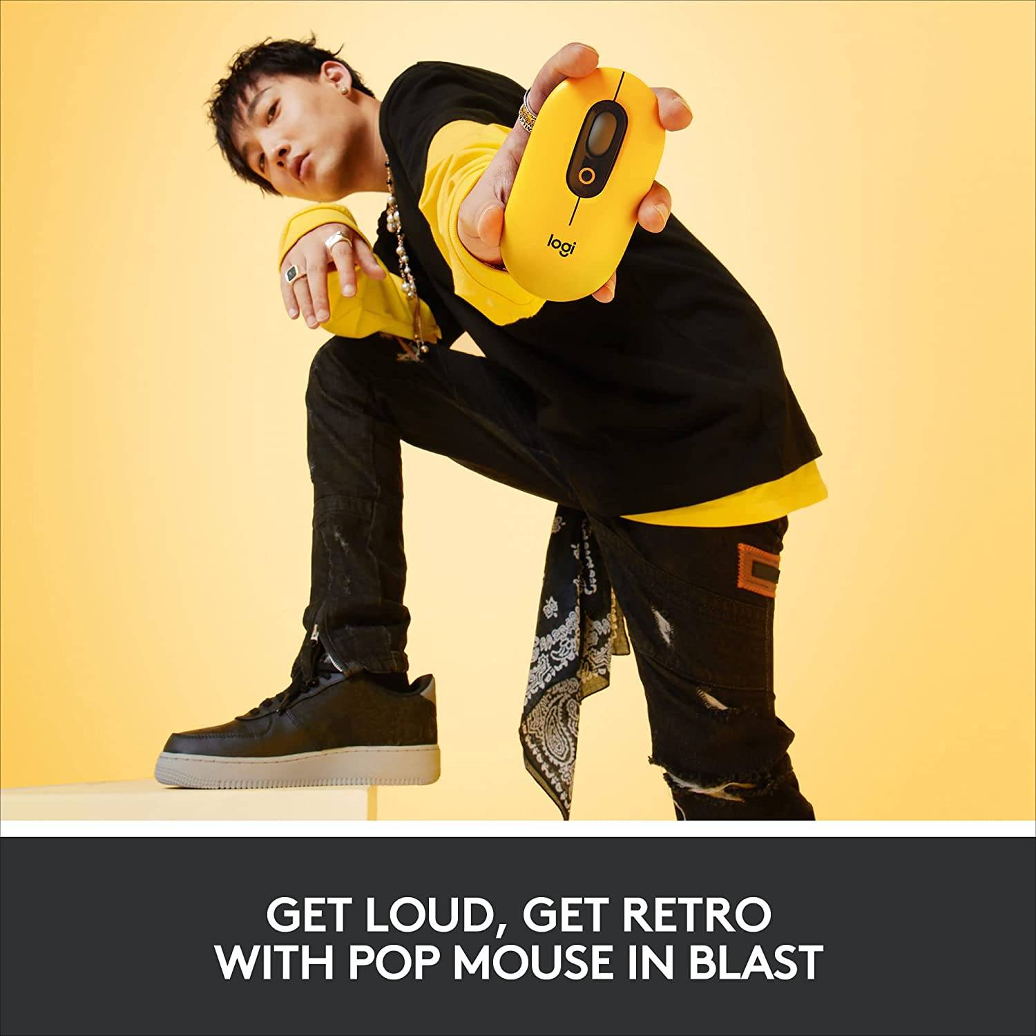 Logitech Studio Series POP Wireless Mouse - Blast Yellow