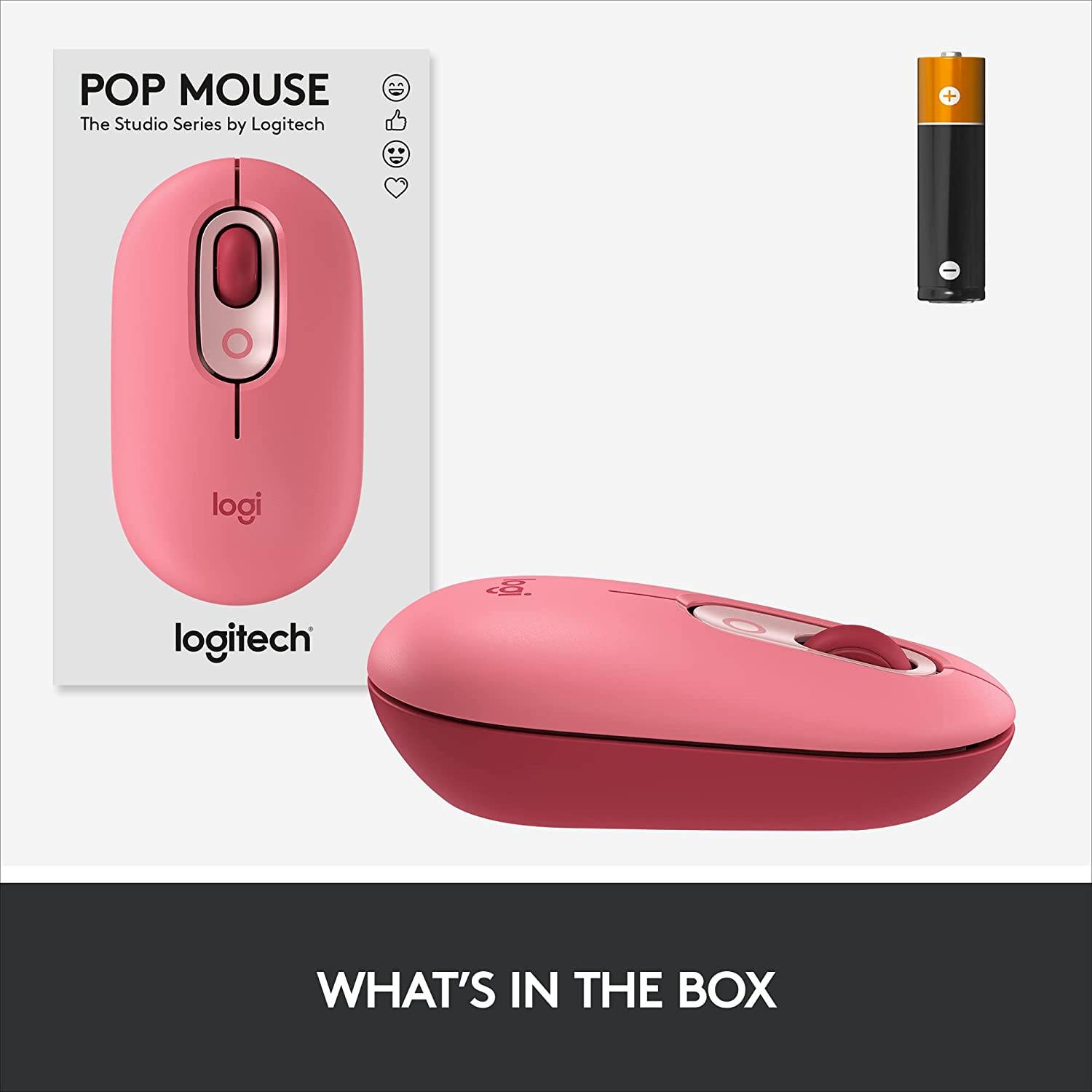Logitech Studio Series POP Wireless Mouse - Heartbreaker Rose