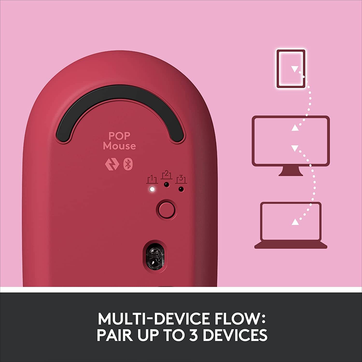 Logitech Studio Series POP Wireless Mouse - Heartbreaker Rose