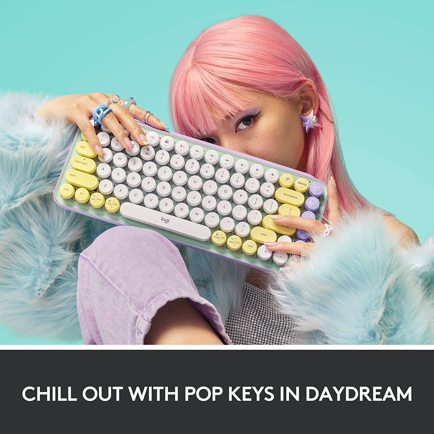 Logitech Studio Series POP Keys Mechanical Wireless Keyboard - Daydream ...