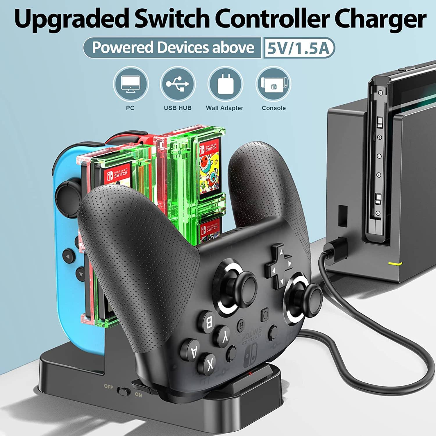 Oivo Joy Con And Pro Controller Charging Dock For Switch