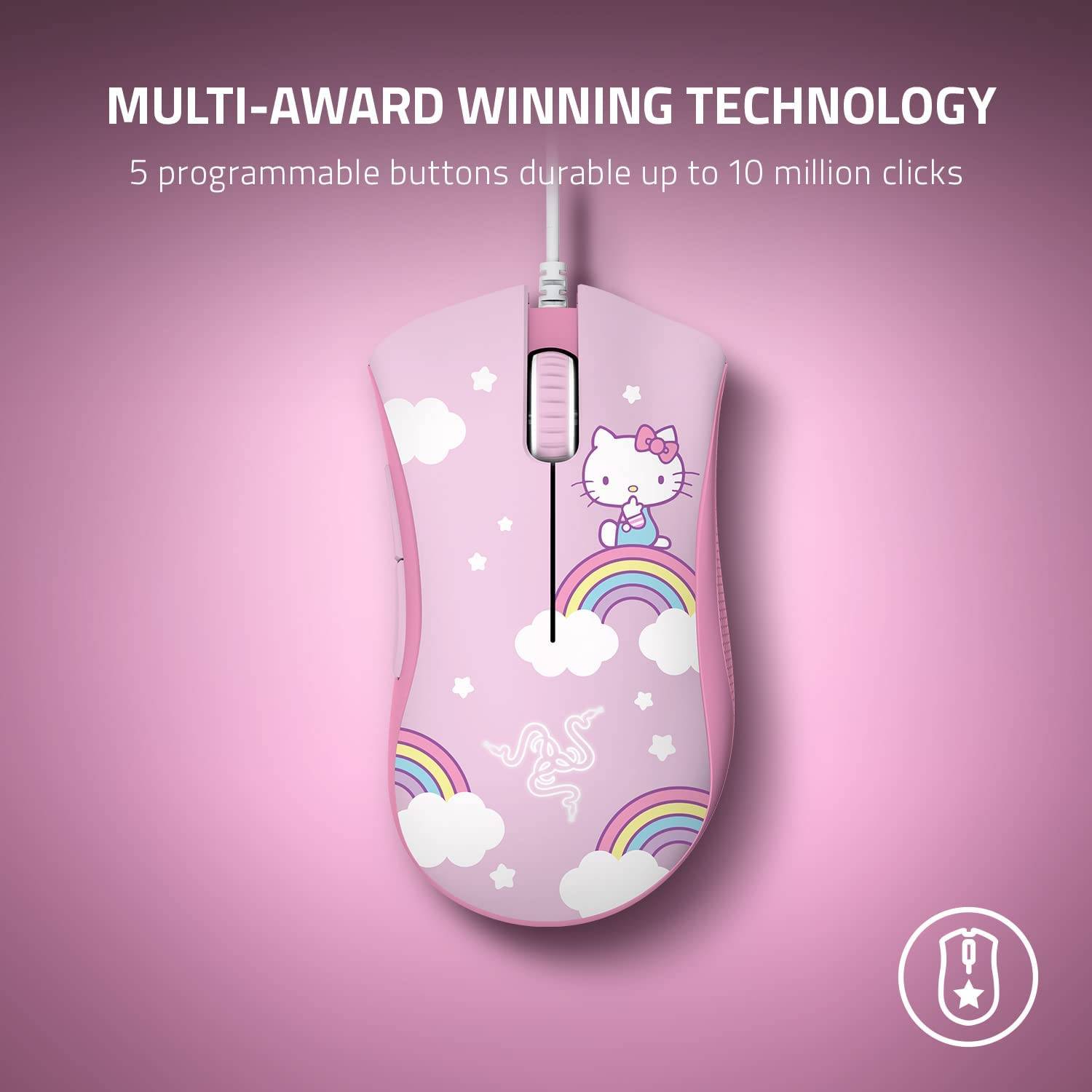 Razer DeathAdder Essential + Goliathus Mouse Mat Bundle - Hello Kitty ...