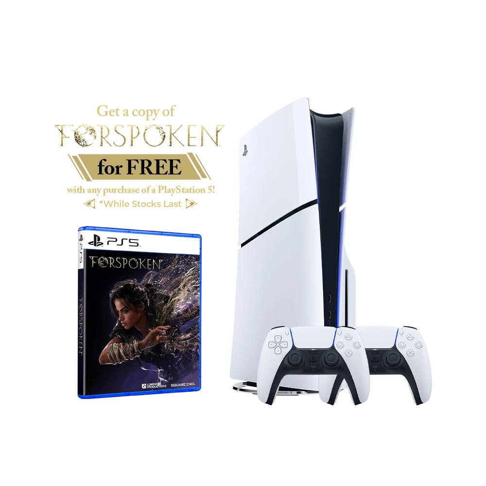 PlayStation 5 PS5 Slim Console Disc Version Two Dualsense Wireless Controller Bundle