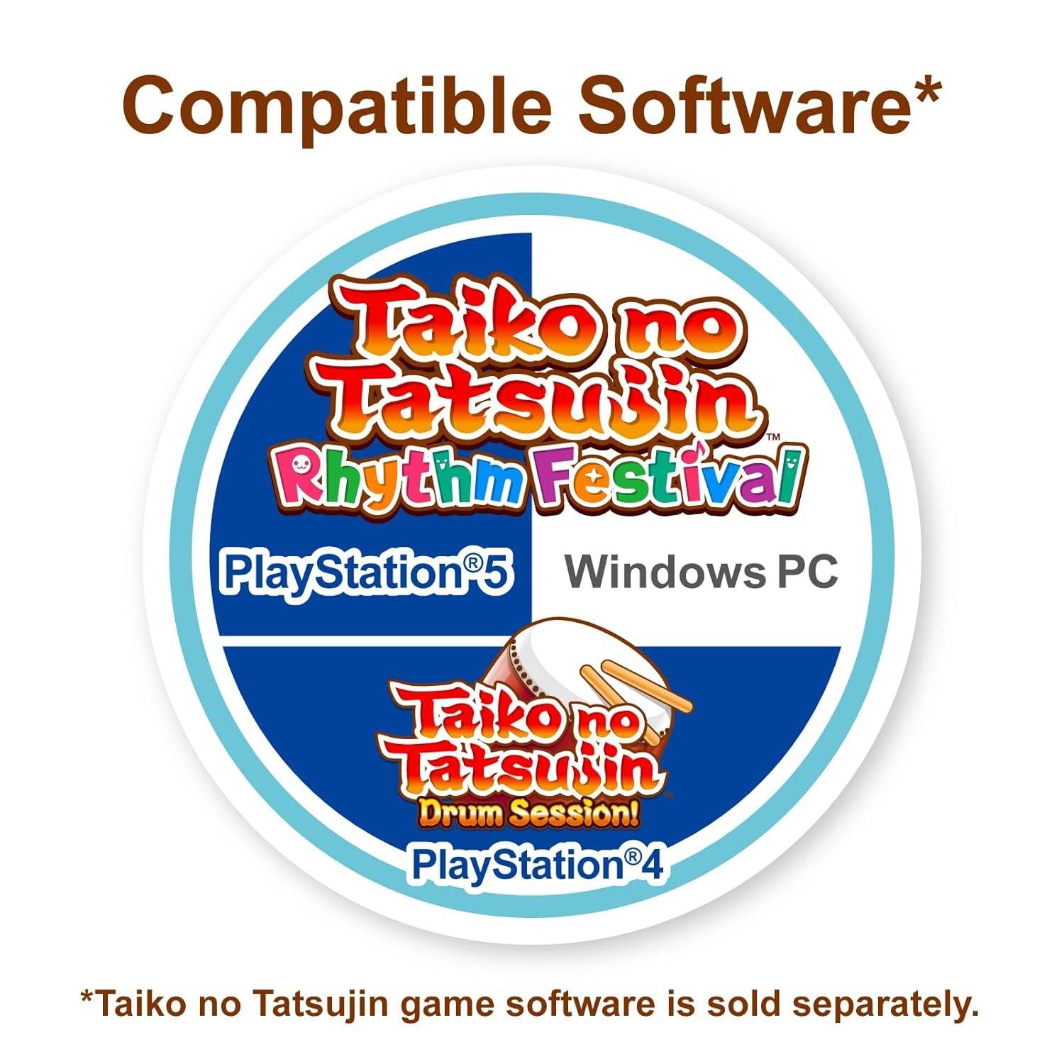 Taiko No Tatsujin Drum Controller for PS5, PS4, and Windows 11/10