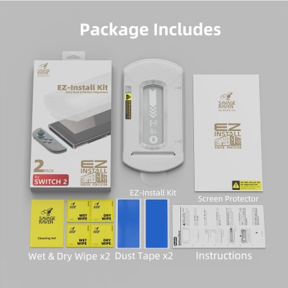 Savage Raven by Skull & Co. Switch 2 - EZ-Install Kit Screen Protector ...