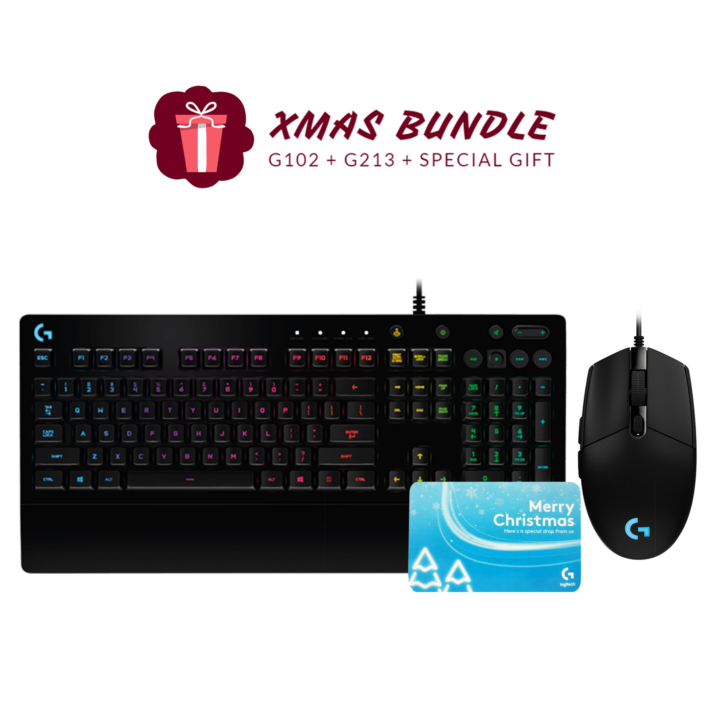 Logitech Christmas Gaming Night Bundle Pack - G102 Mouse + G213 ...