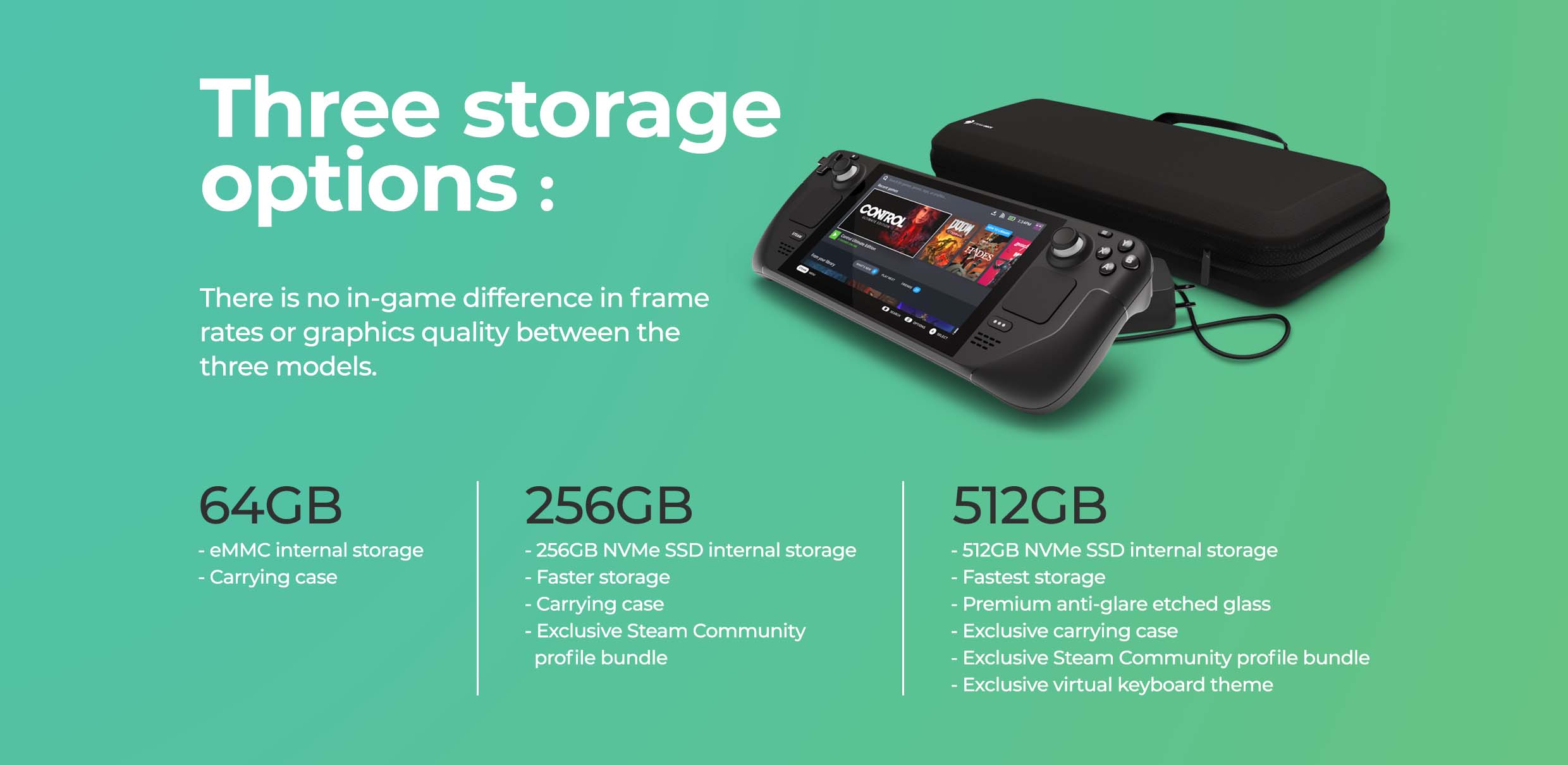 Steam Deck All-in-one portable PC gaming - [ 64GB / 256GB / 512GB ]