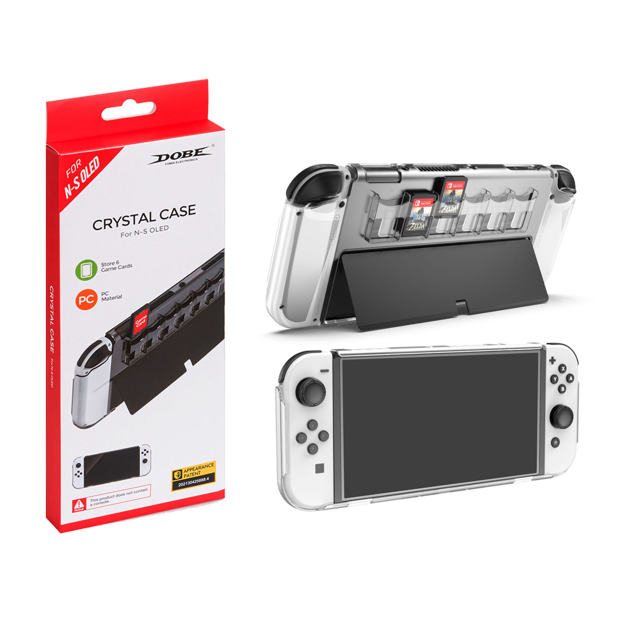 DOBE - Crystal Case & Game Card Storage for NSW OLED ( Transparent ...