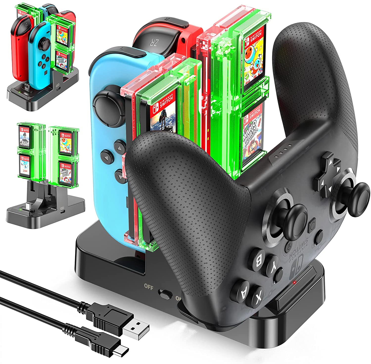 Oivo Joy Con And Pro Controller Charging Dock For Switch