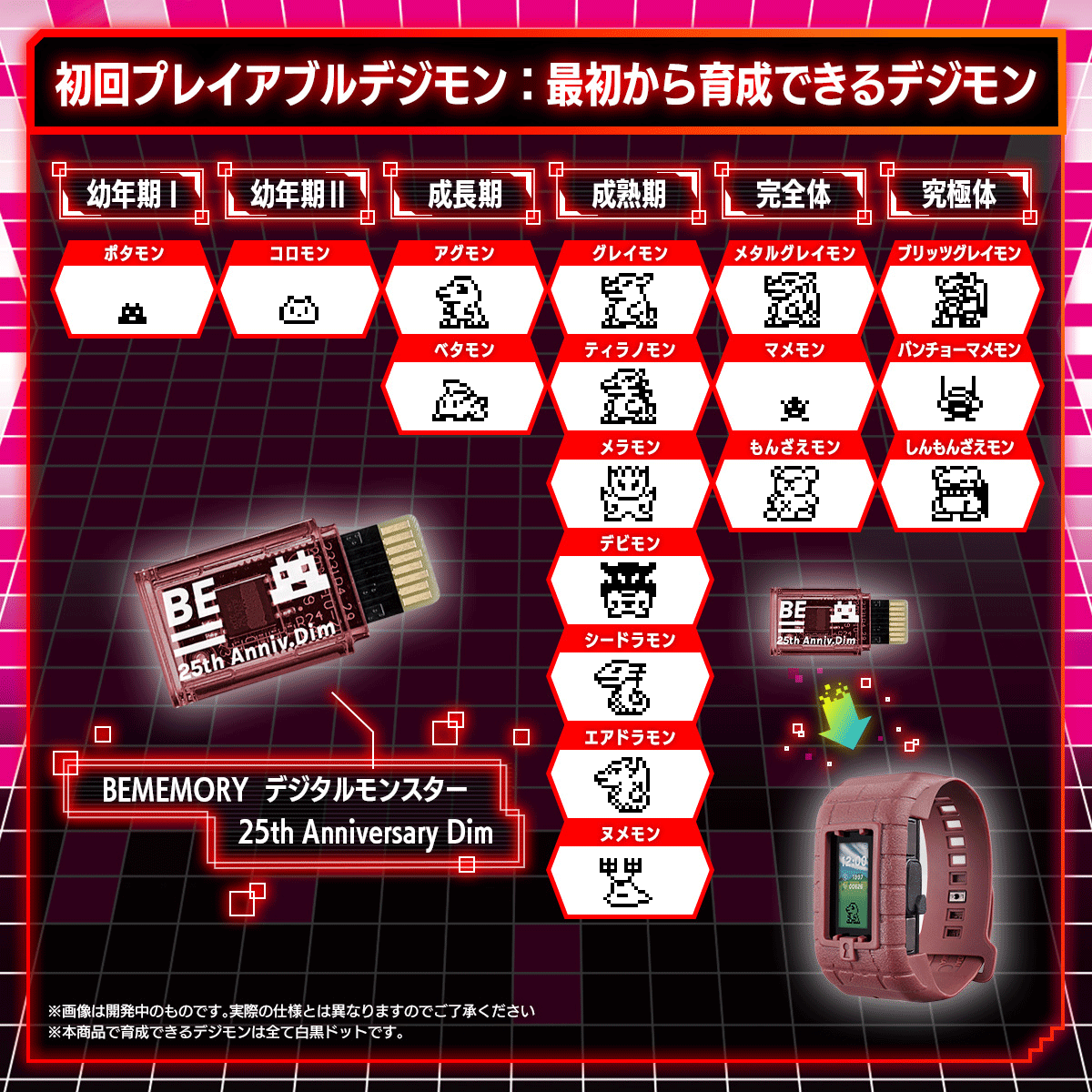 Bandai Digimon Vital Bracelet BE Digital Monster 25th Anniversary Set