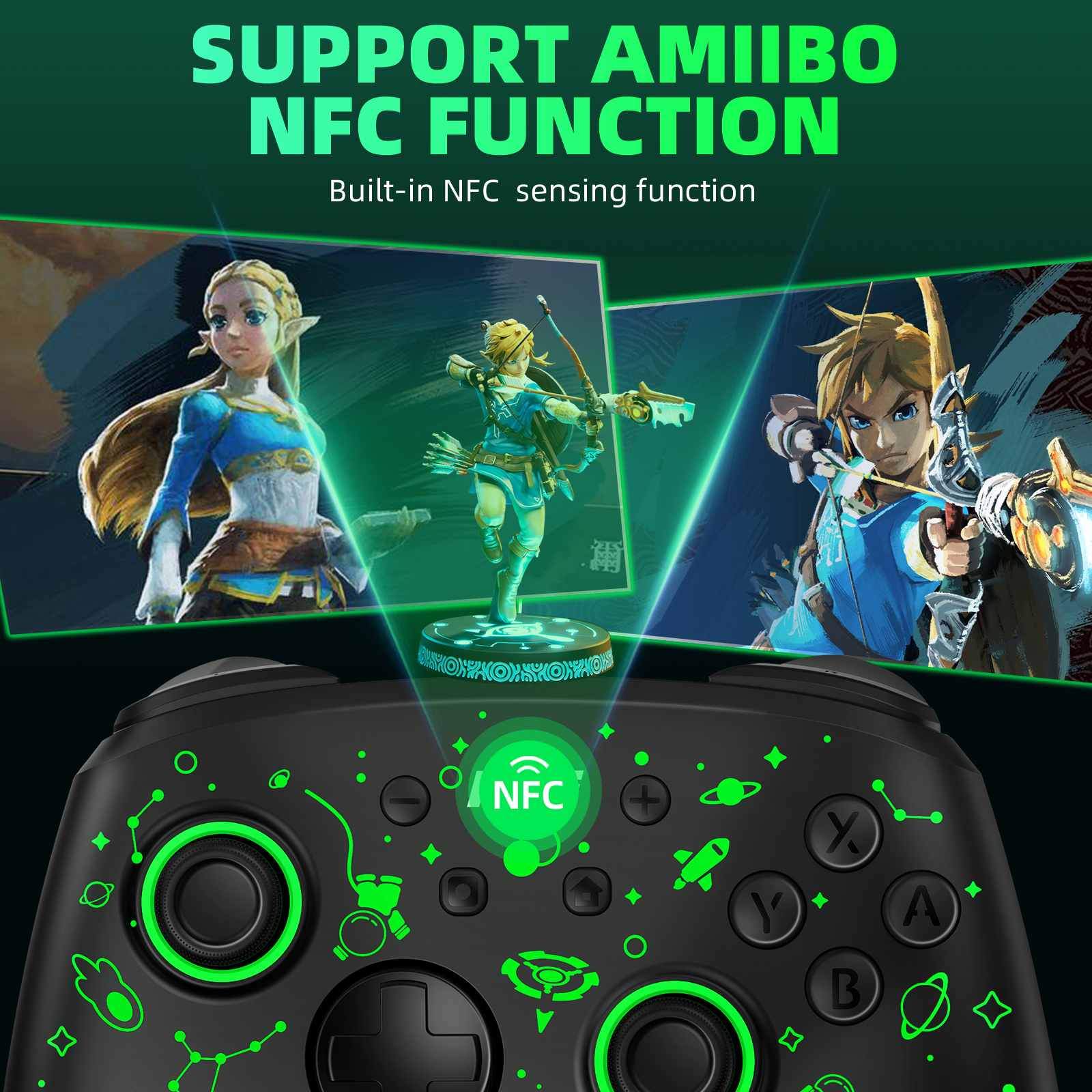 IINE L823 Falcon Wireless Controller Wake Up Support NFC for Nintendo ...
