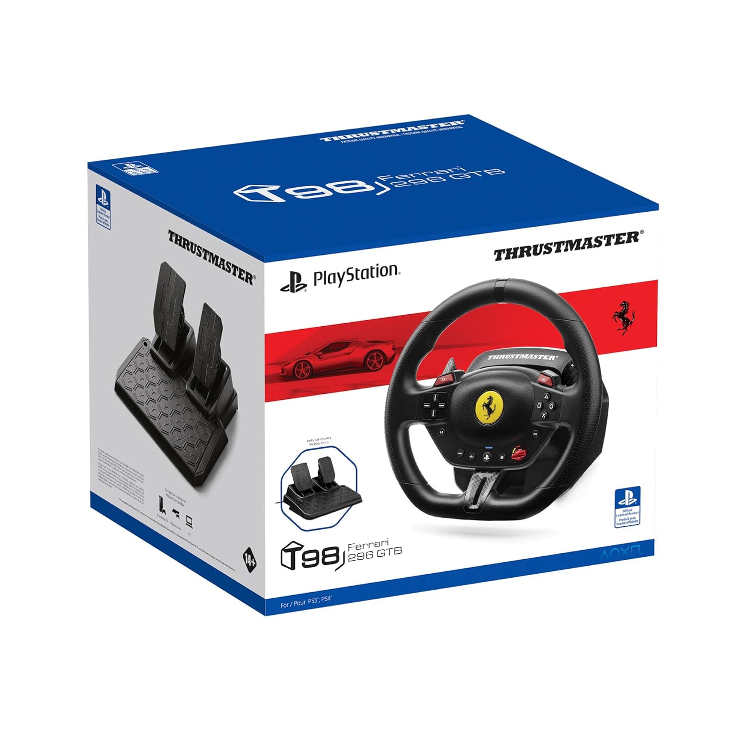 Thrustmaster T98 Ferrari 296 GTB Racing Wheel & Pedal Set (compatible ...